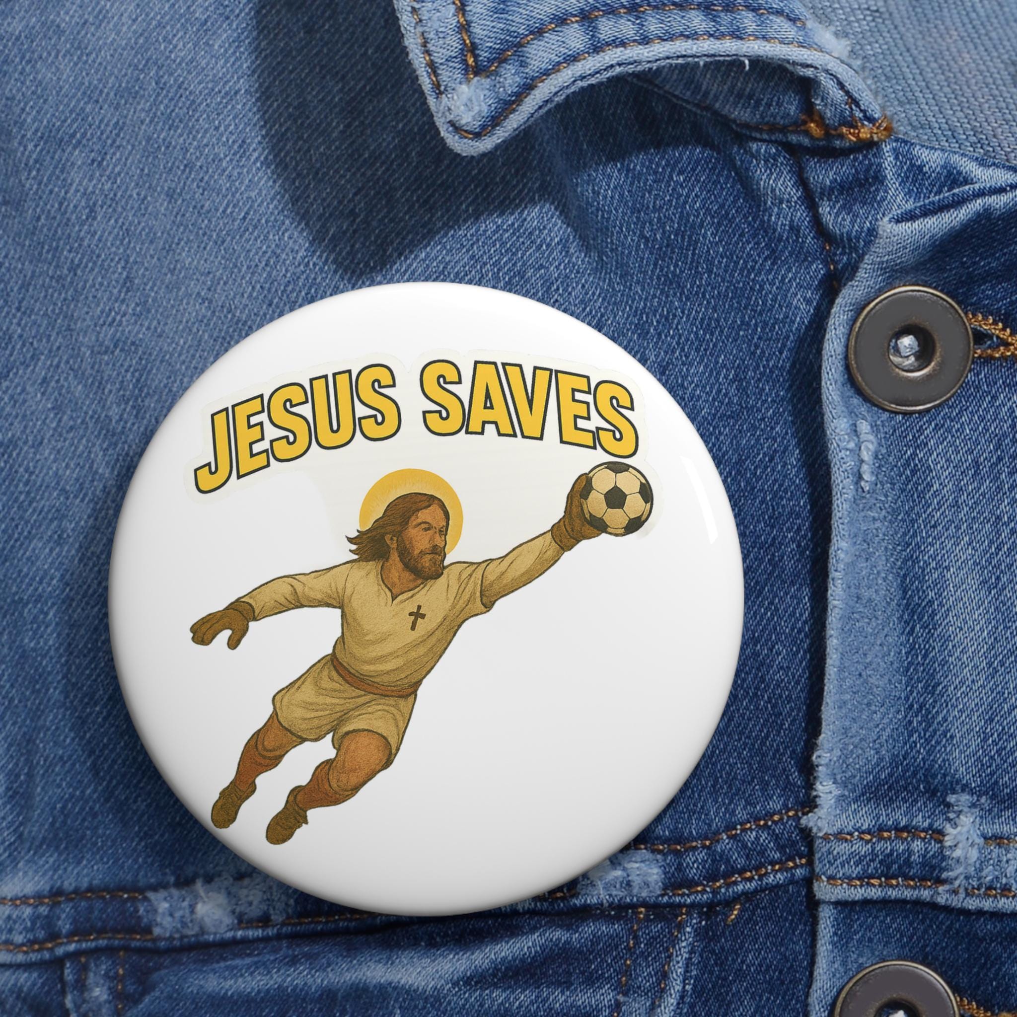 Jesus Saves Soccer Goalie Pin: Christian Sports Badge - Etsy