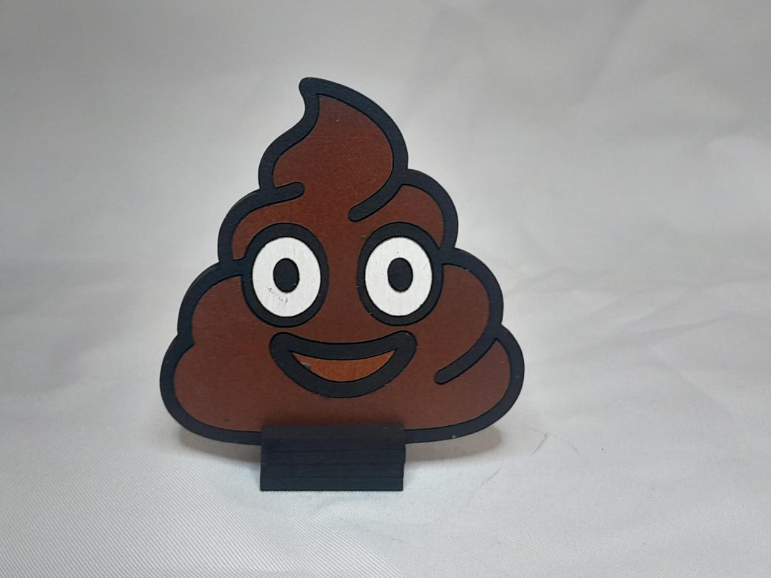 Poop Emoji Magnet – Fun Style Laser‑cut Wood Magnet With Display Easel ...