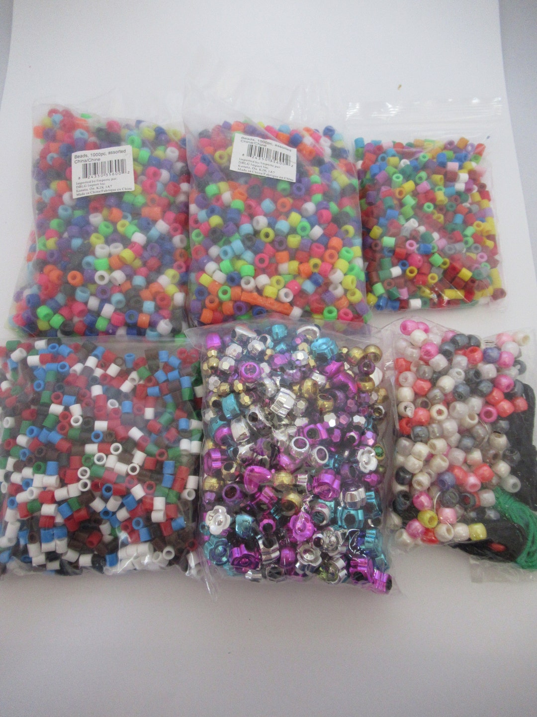 Lot 4, Assorted Pony Bead Lot, Big Hole Beads, Children's Beads, Bead ...