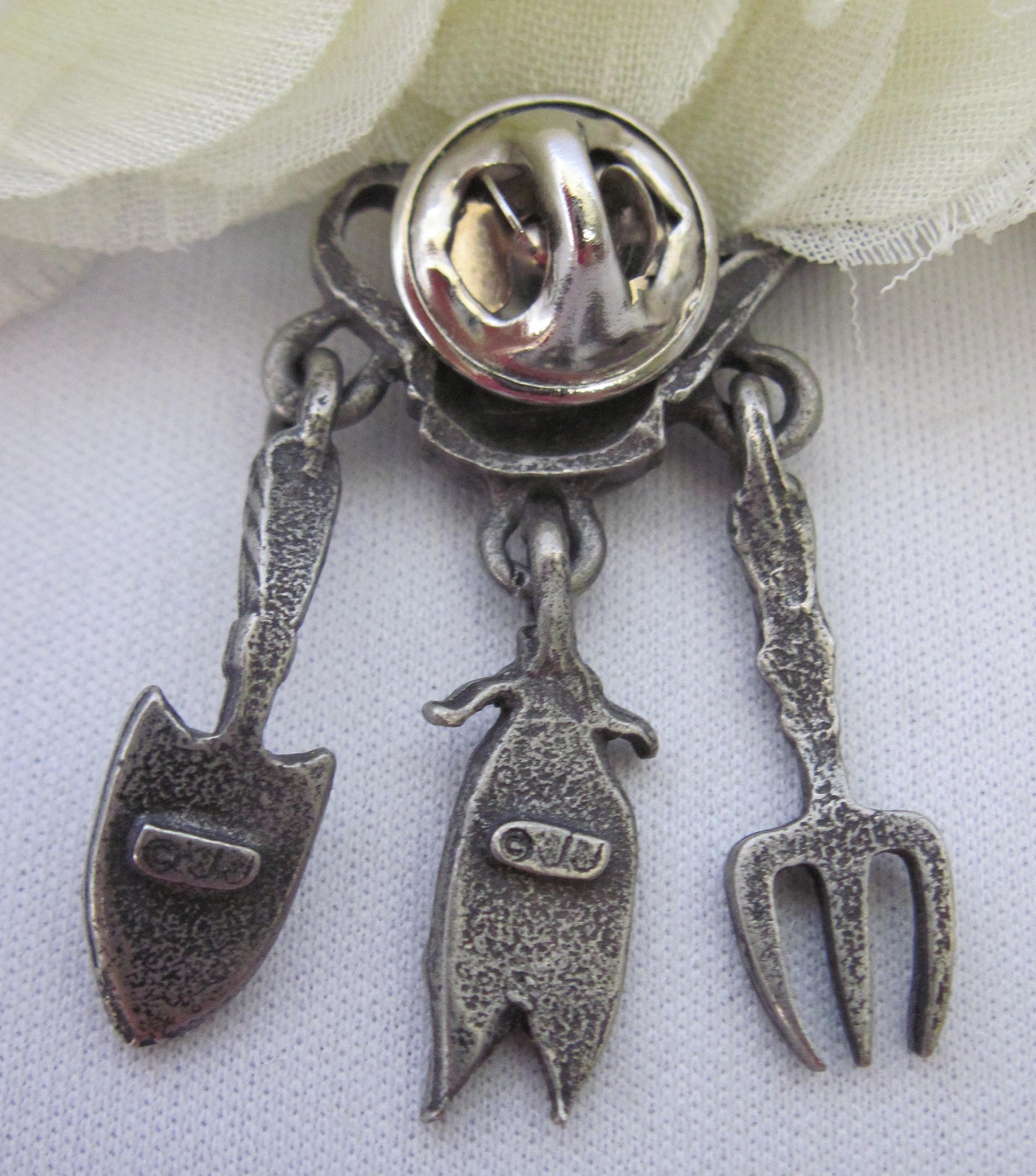 Vintage Signed JJ, Pewter Watering Can Pin, Silver Tone, Lapel Pin, Tie ...