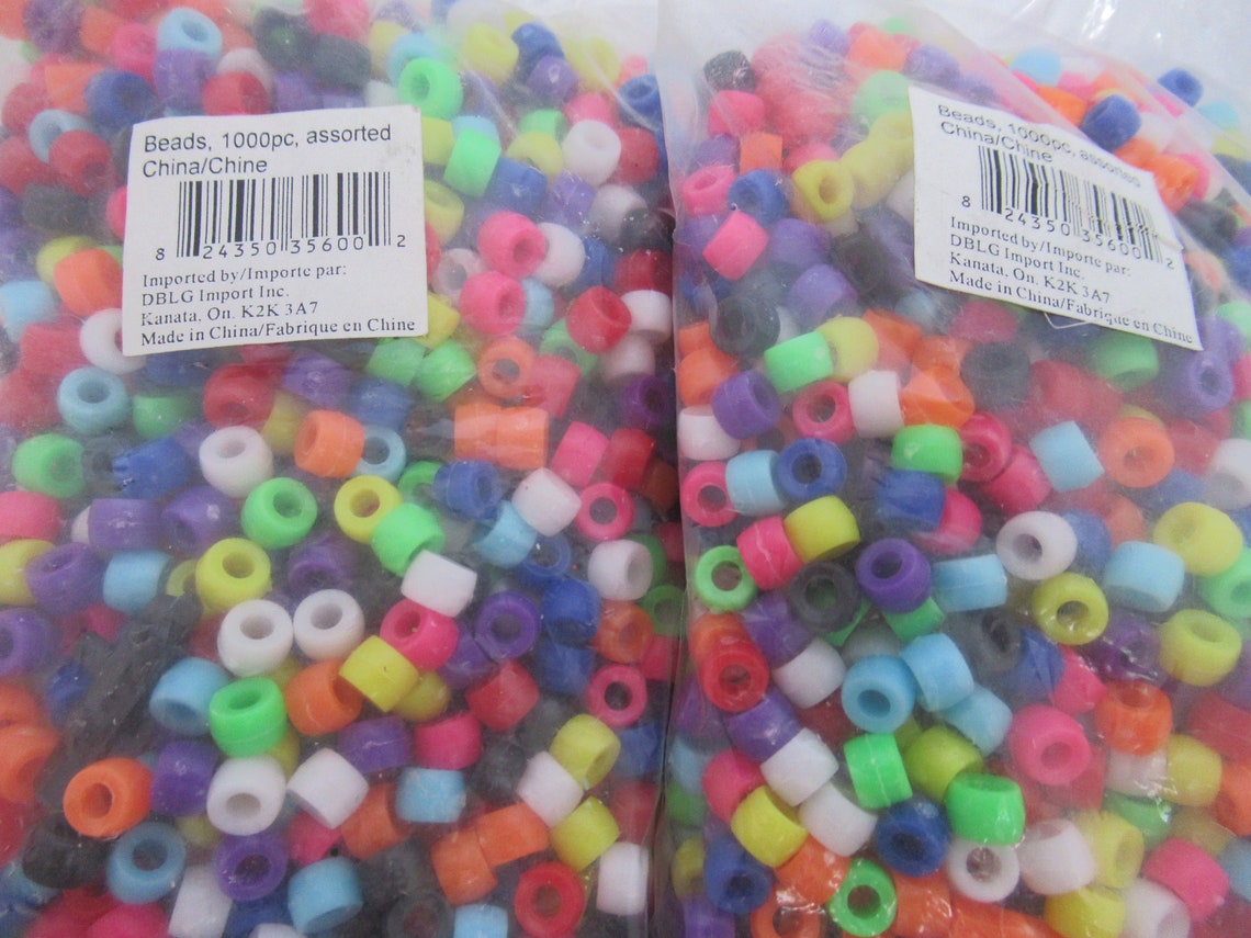 Lot 4, Assorted Pony Bead Lot, Big Hole Beads, Children's Beads, Bead ...
