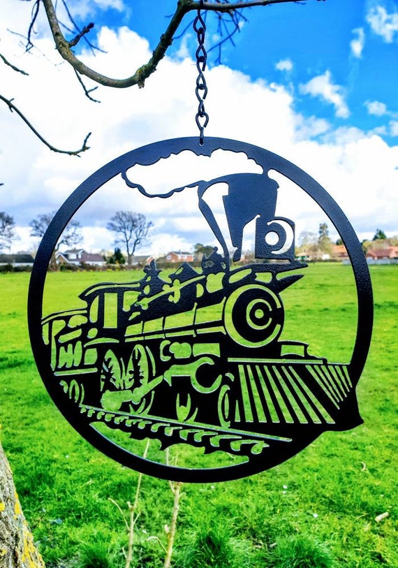 Steam Train Metal Art Hanging Garden Home Patio Decor. Metal | Etsy
