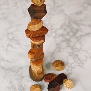 Wooden Stacking Rocks or Balancing Stones. Made From Assorted Hard ...