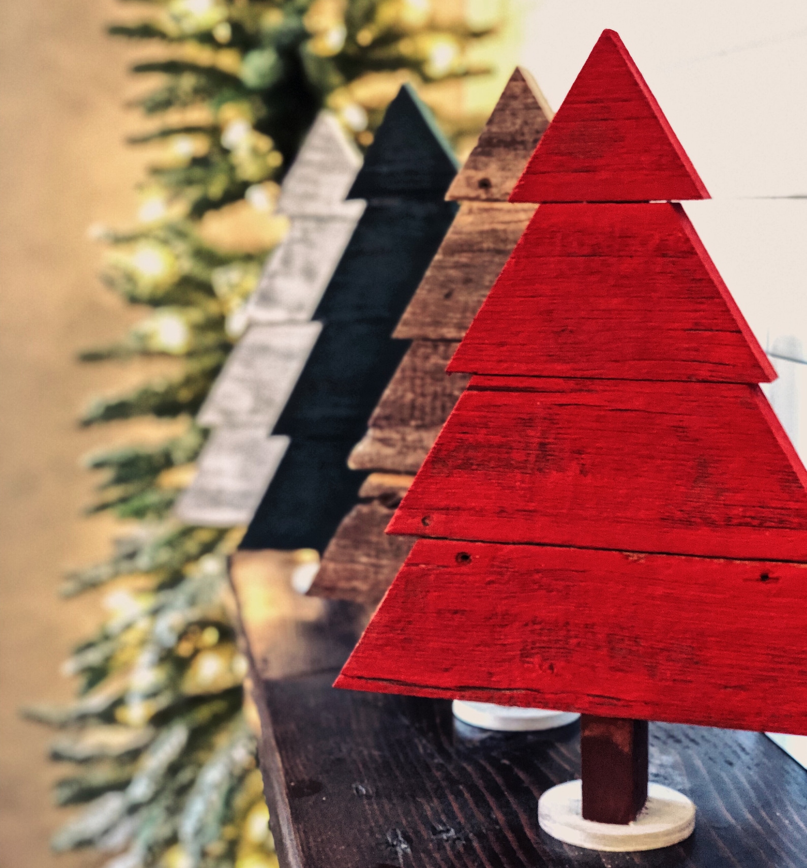 Rustic Wooden Christmas Trees Made From Reclaimed WI Barnwood in ...