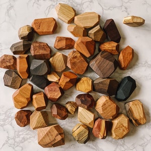 Wooden Stacking Rocks or Balancing Stones. Made From Assorted Hard ...