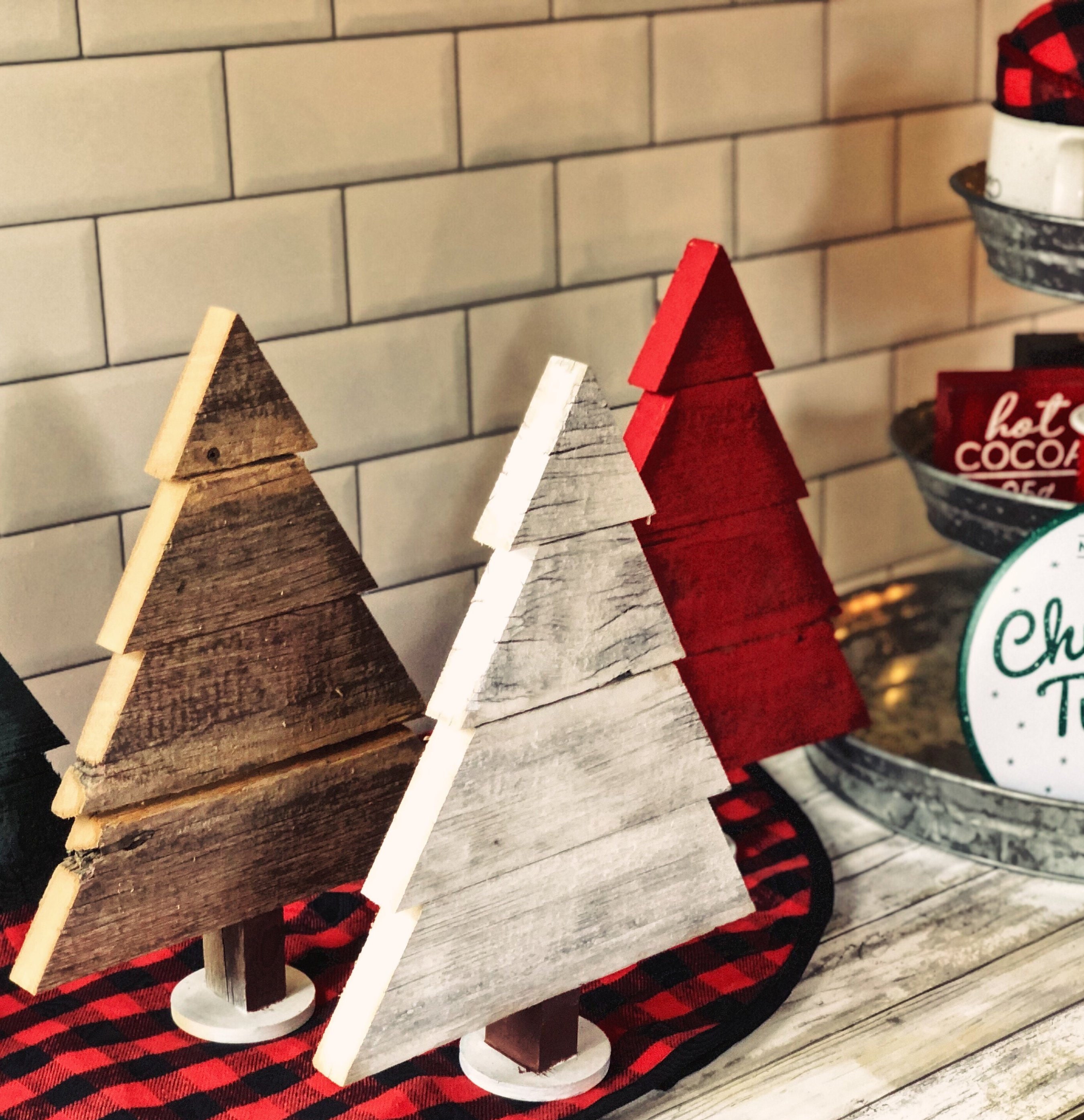 Rustic Wooden Christmas Trees Made From Reclaimed WI Barnwood - Etsy Canada
