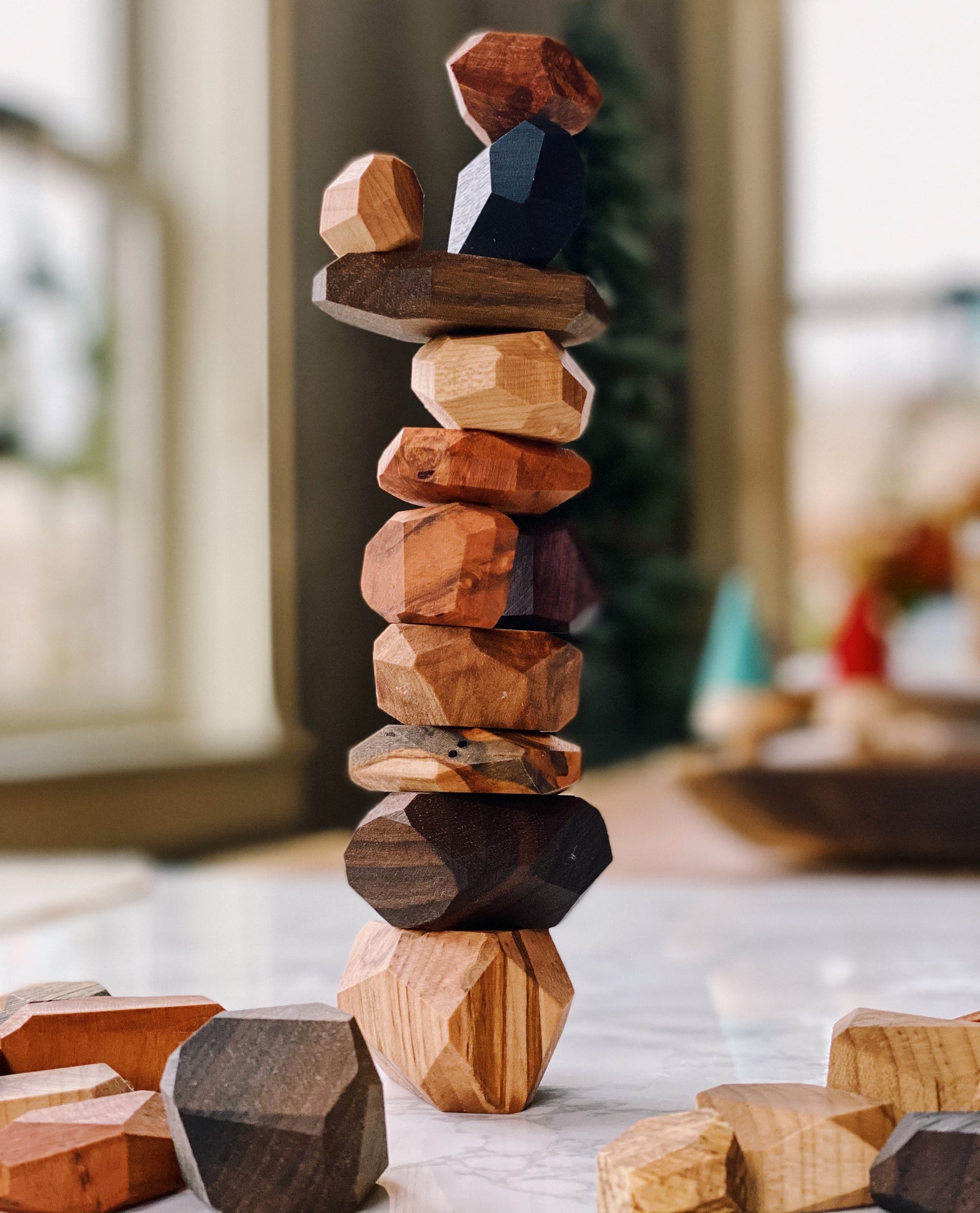 Wooden Stacking Rocks or Balancing Stones. Made From Assorted - Etsy