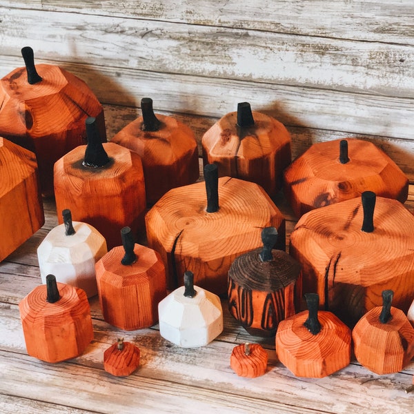 Wooden Pumpkins - Etsy