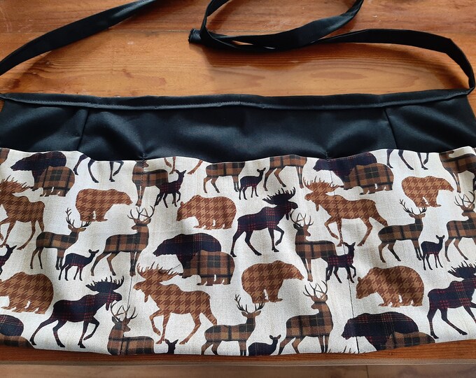 Waitress Apron 3 Pocket Wildlife Moose Bear and Deer - Etsy