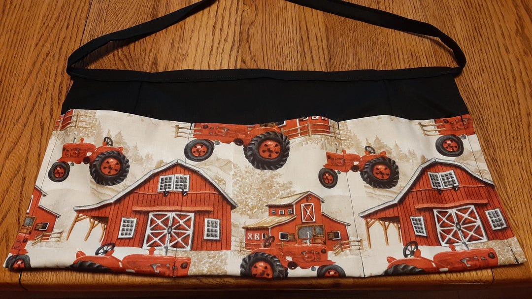 Waitress Apron 3 Pocket Farm Tractors - Etsy