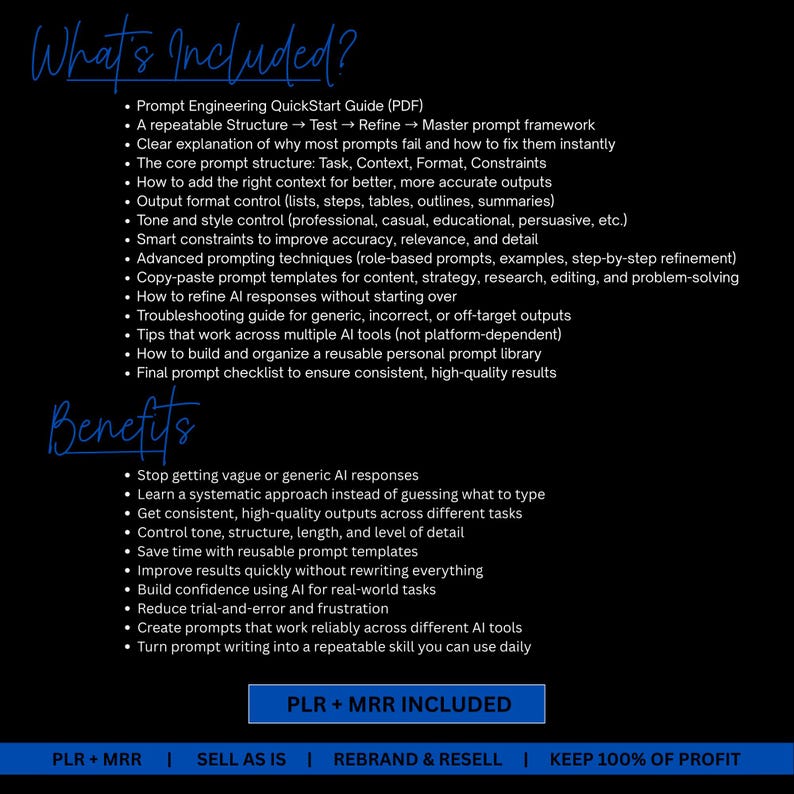 Prompt Engineering Quickstart Guide | AI Prompts System (PDF Download) - Etsy