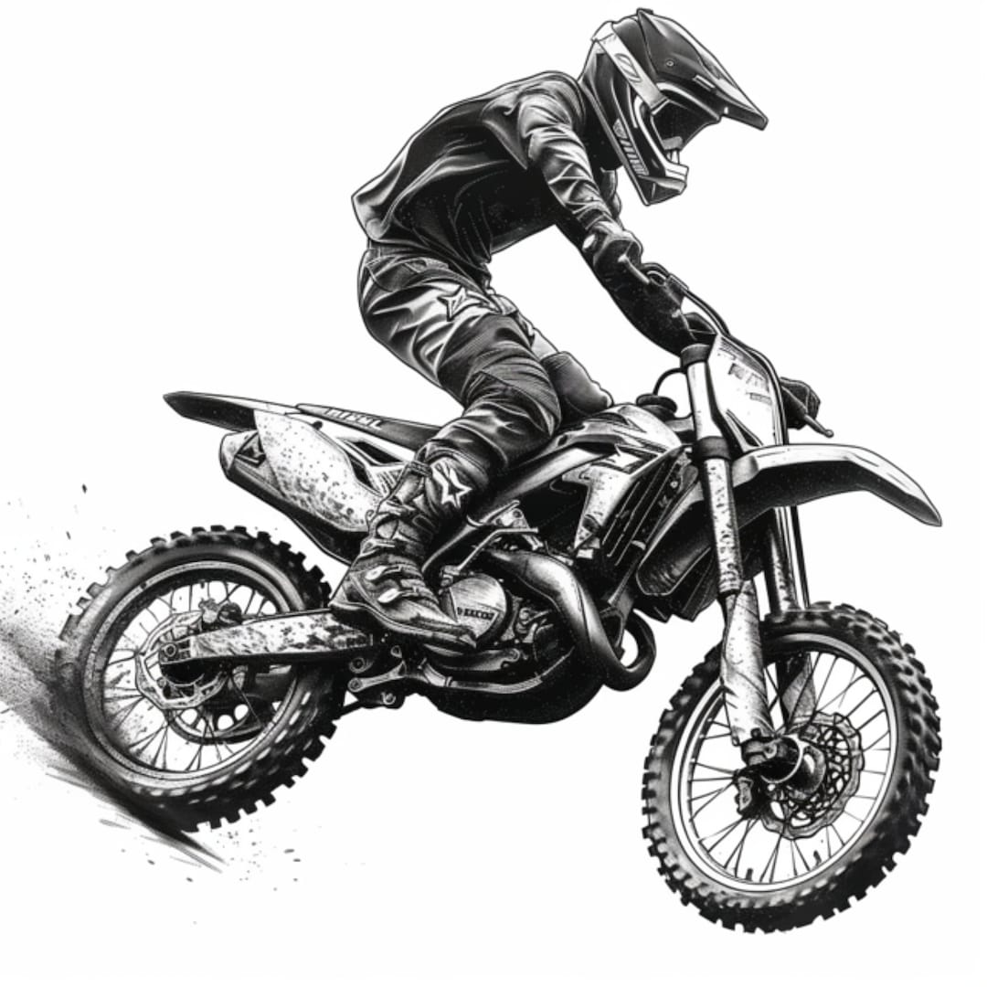 Adrenaline-fueled Dirt Bike Art Digital Download Motocross Rider in ...