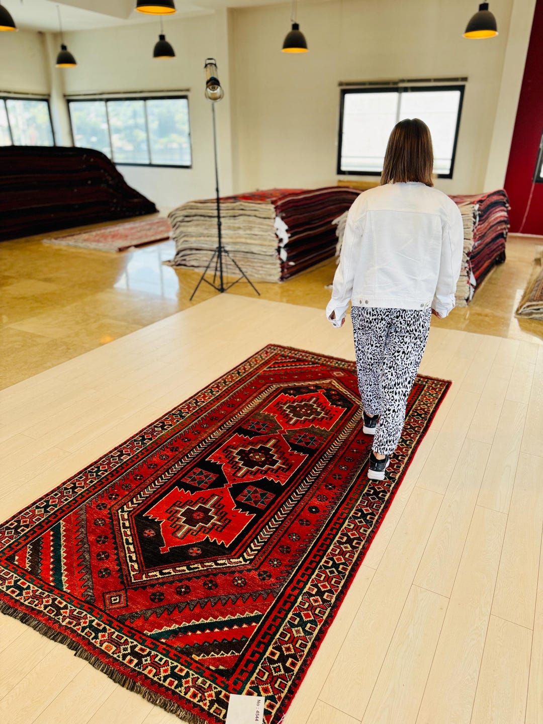 5x9 Amazing Quality Vintage Rug, Red Soft Hand-knotted Turkish Tribal ...