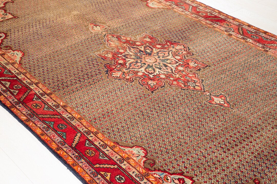 Vintage Rug Brown Red 5x10 Turkish Area Rug,excellent Nomadic Tribal ...