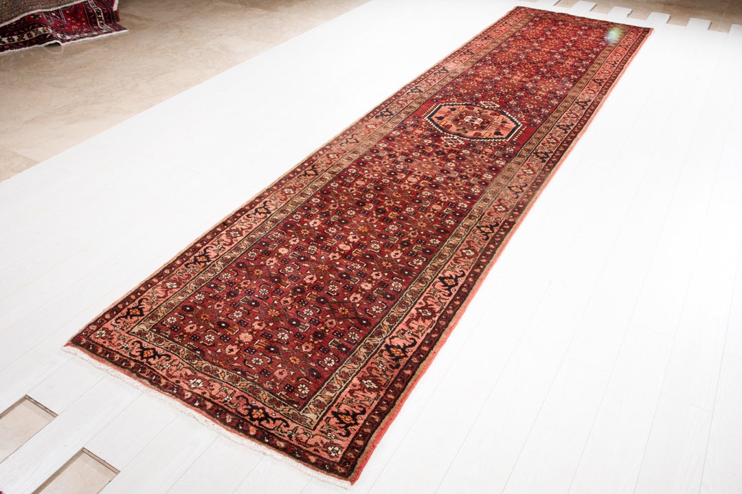 Excellent Vintage 14 Feet Long Runner Rug Rust Red 13'7x3'6 Collectible ...