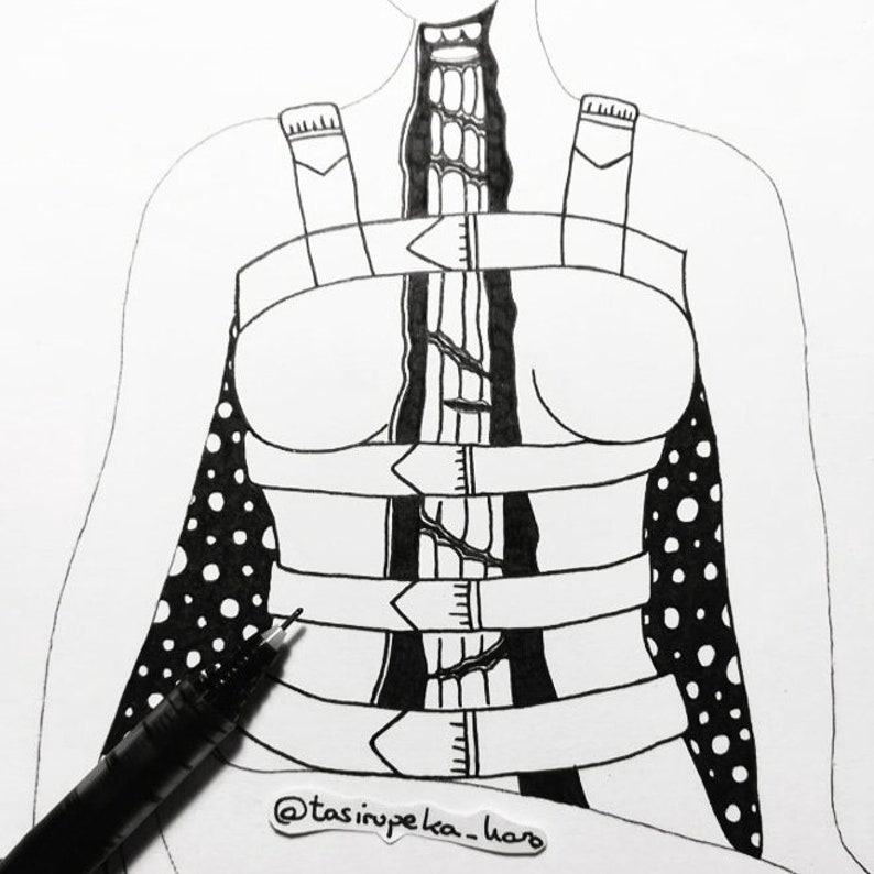 Frida Kahlo Vinyl Sticker art Broken Column mini decoration | Etsy