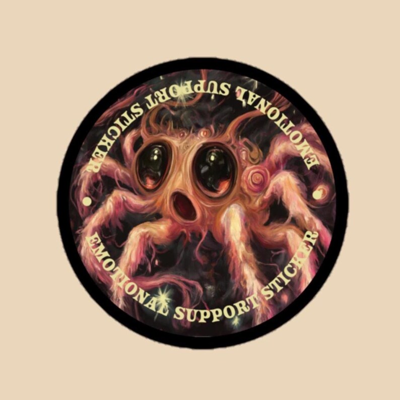 Emotional Support Vinyl Sticker - Etsy