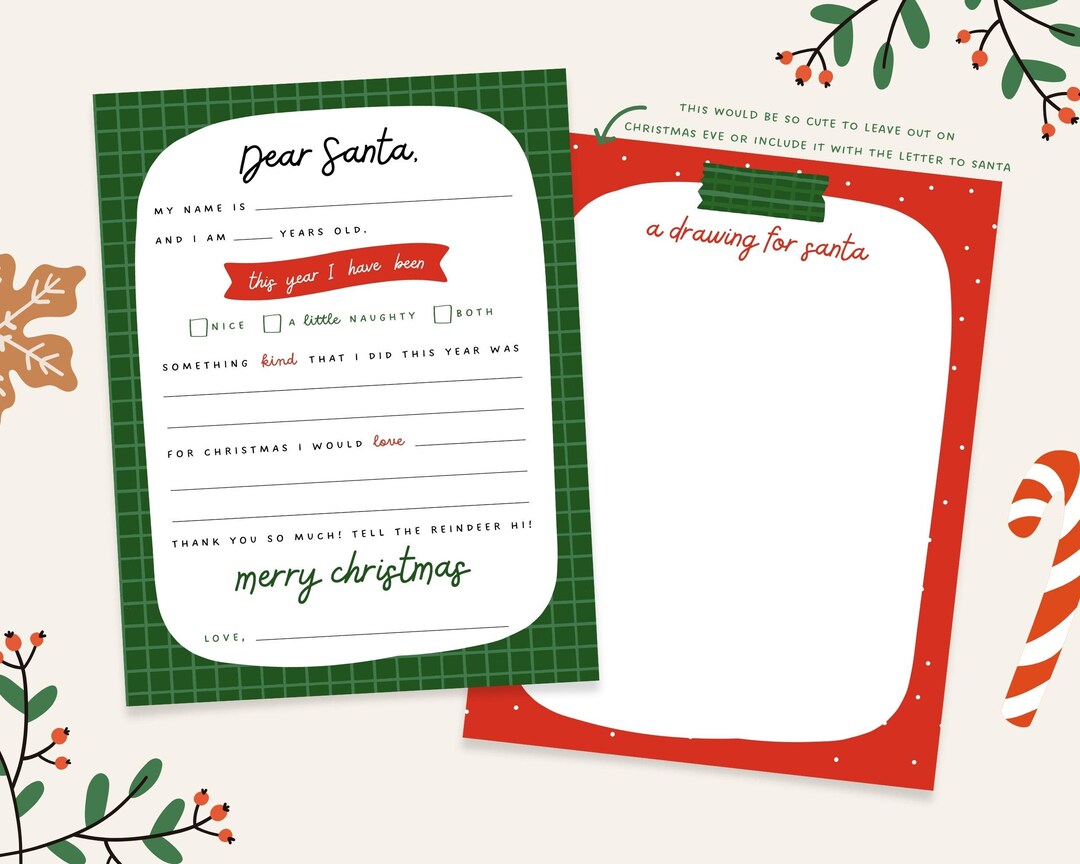 Letter to Santa – Christmas Wish List | Santa Letter Template | Holiday ...