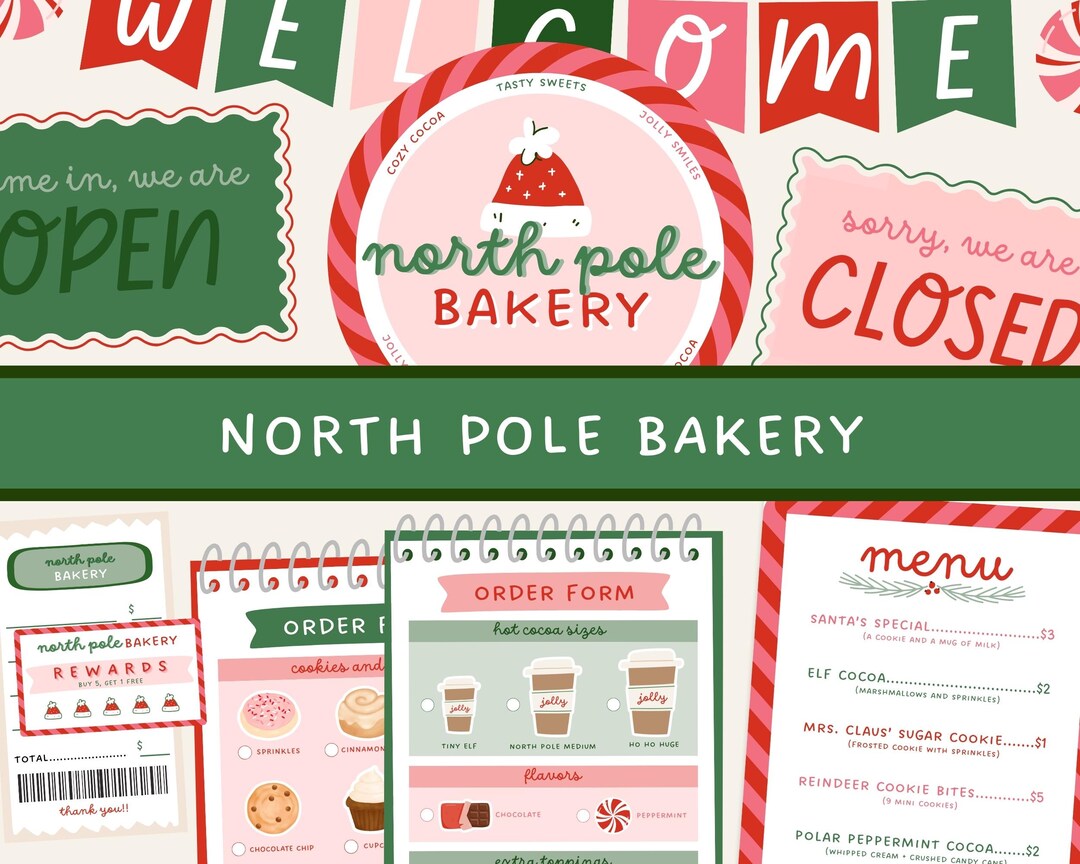 Jeu de rôle dramatique Boulangerie de Noël à imprimer | Cacao chaud des ...