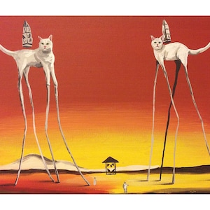 Dali Cats 9x12 PRINTS | Etsy