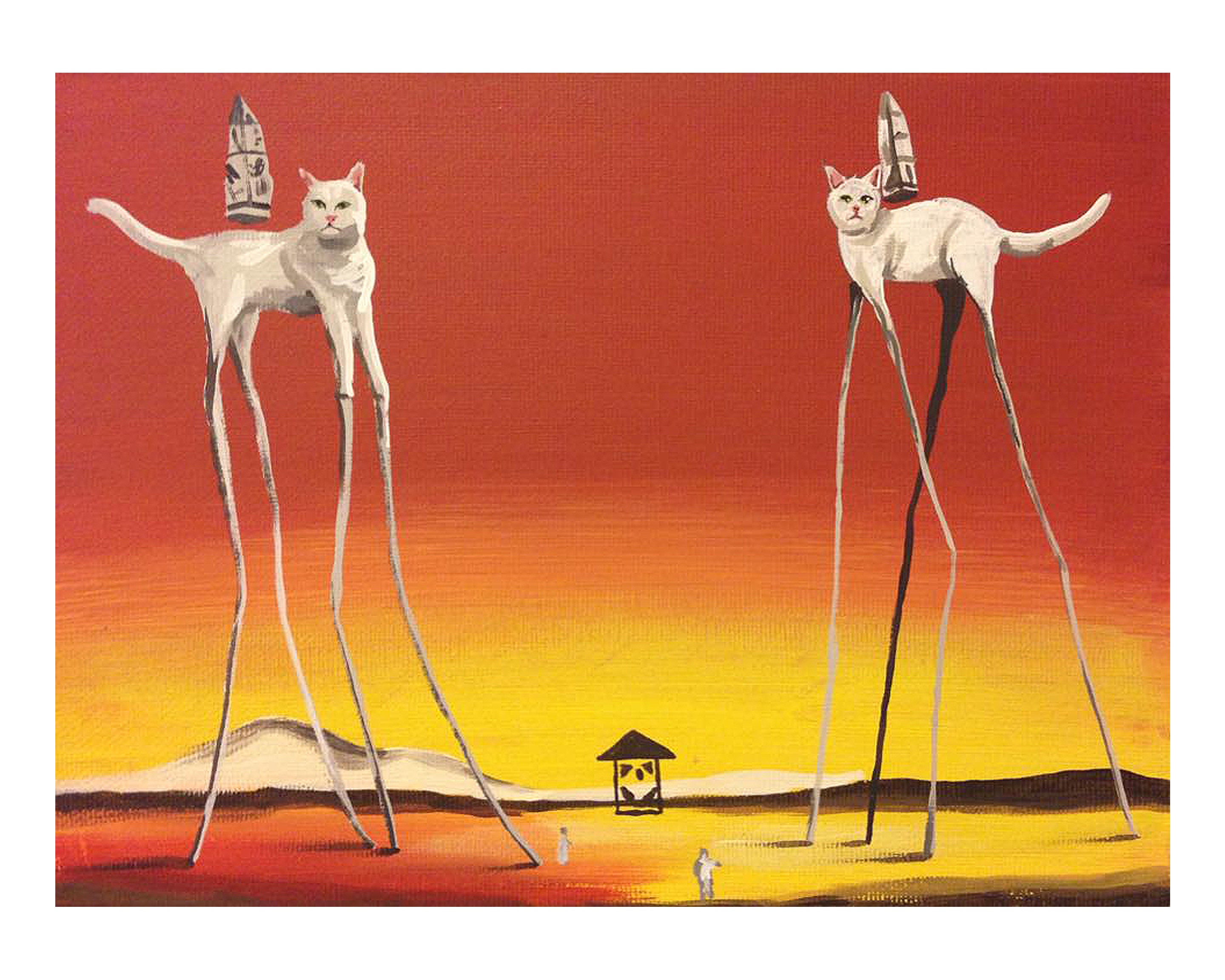 Dali Cats 9x12 PRINTS | Etsy