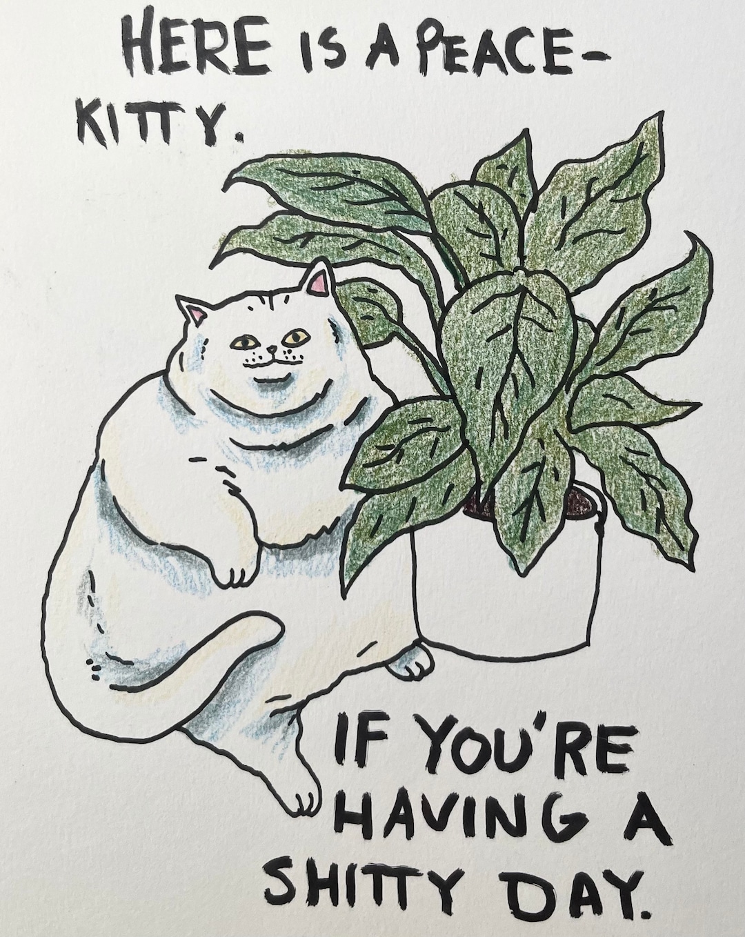 Peace Kitty - PRINT - Etsy