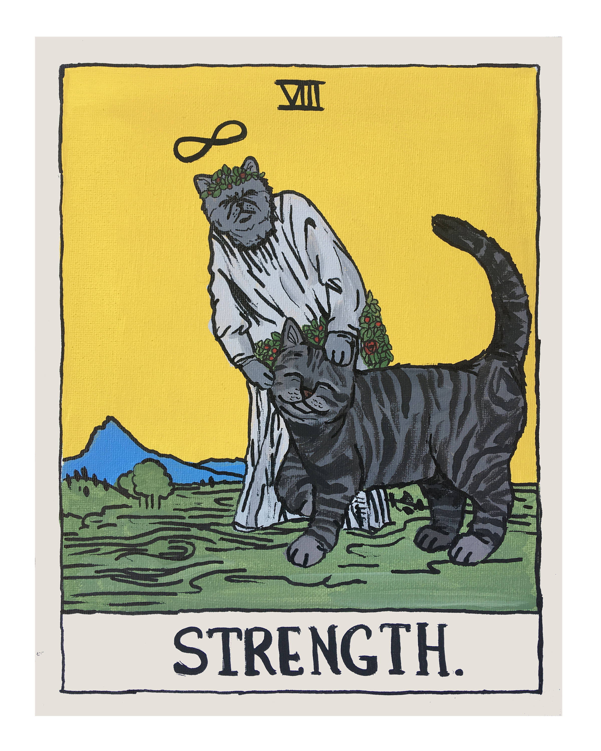 STRENGTH Kitty Tarot - PRINT - Etsy