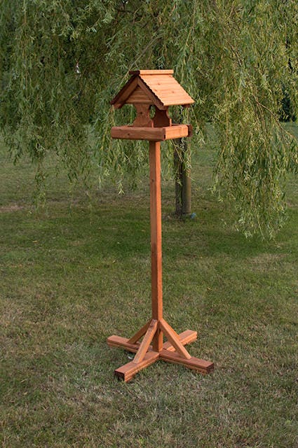 Rustic Wooden Roof Bird Table - Etsy