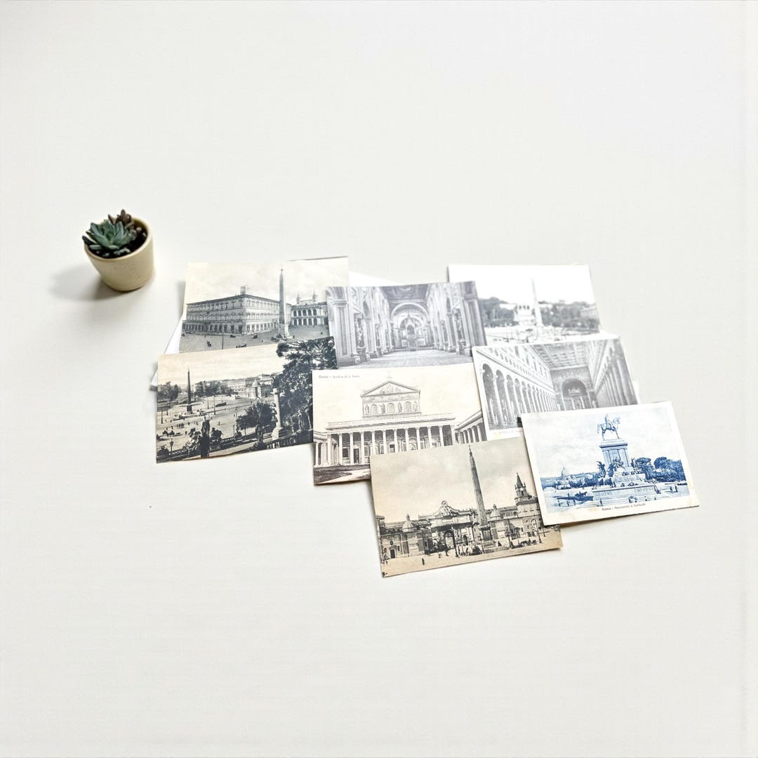 Antique Rome Postcard Set – Early 1900s Black & White Landmarks - Etsy