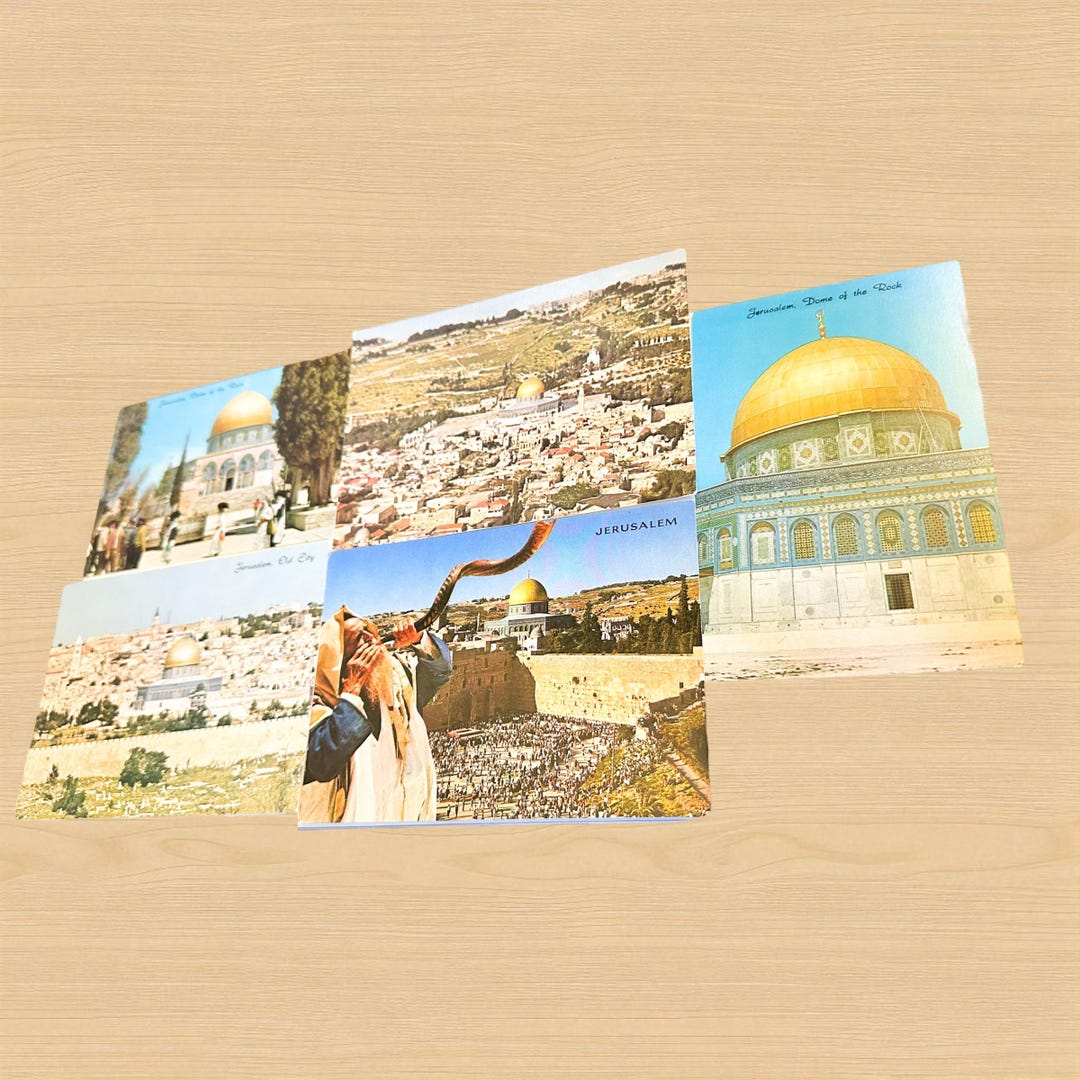 Vintage Jerusalem Postcard Set: Dome of the Rock, Western Wall, Old ...