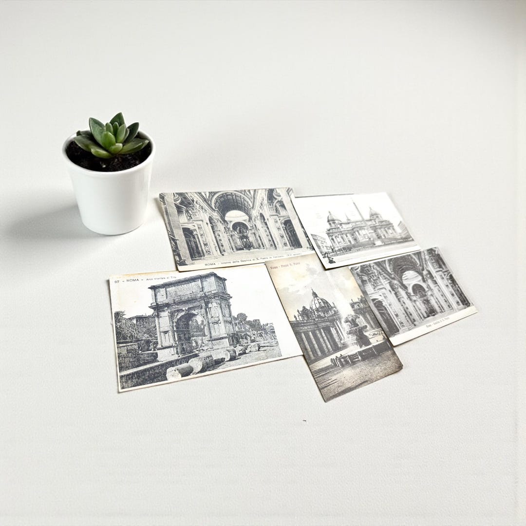 Antique Rome Postcards Set | 1920s Italian Postmarked Cards - Etsy