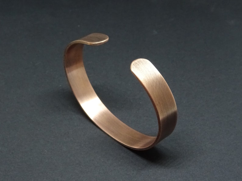 Men's Copper Personilized Cuff Bracelet, Rustic Oxidized, Minimal ...
