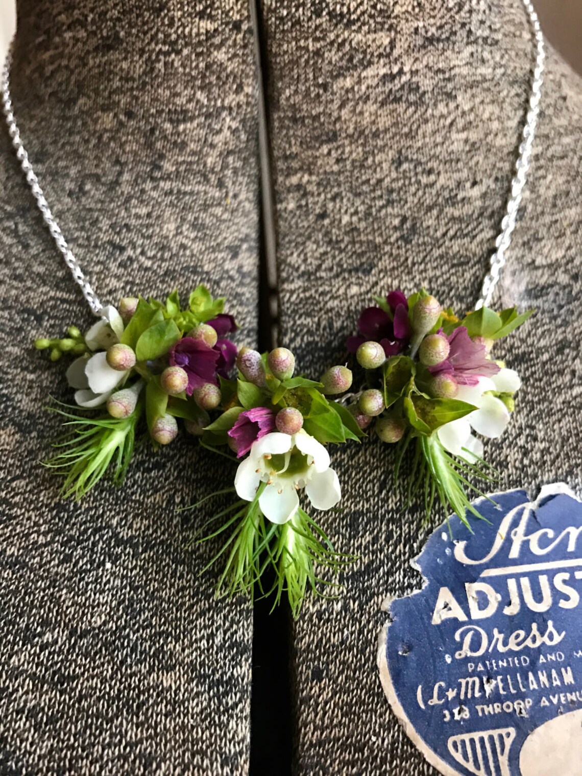 3 Circle Fresh Flower Necklace fresh flower jewelry | Etsy