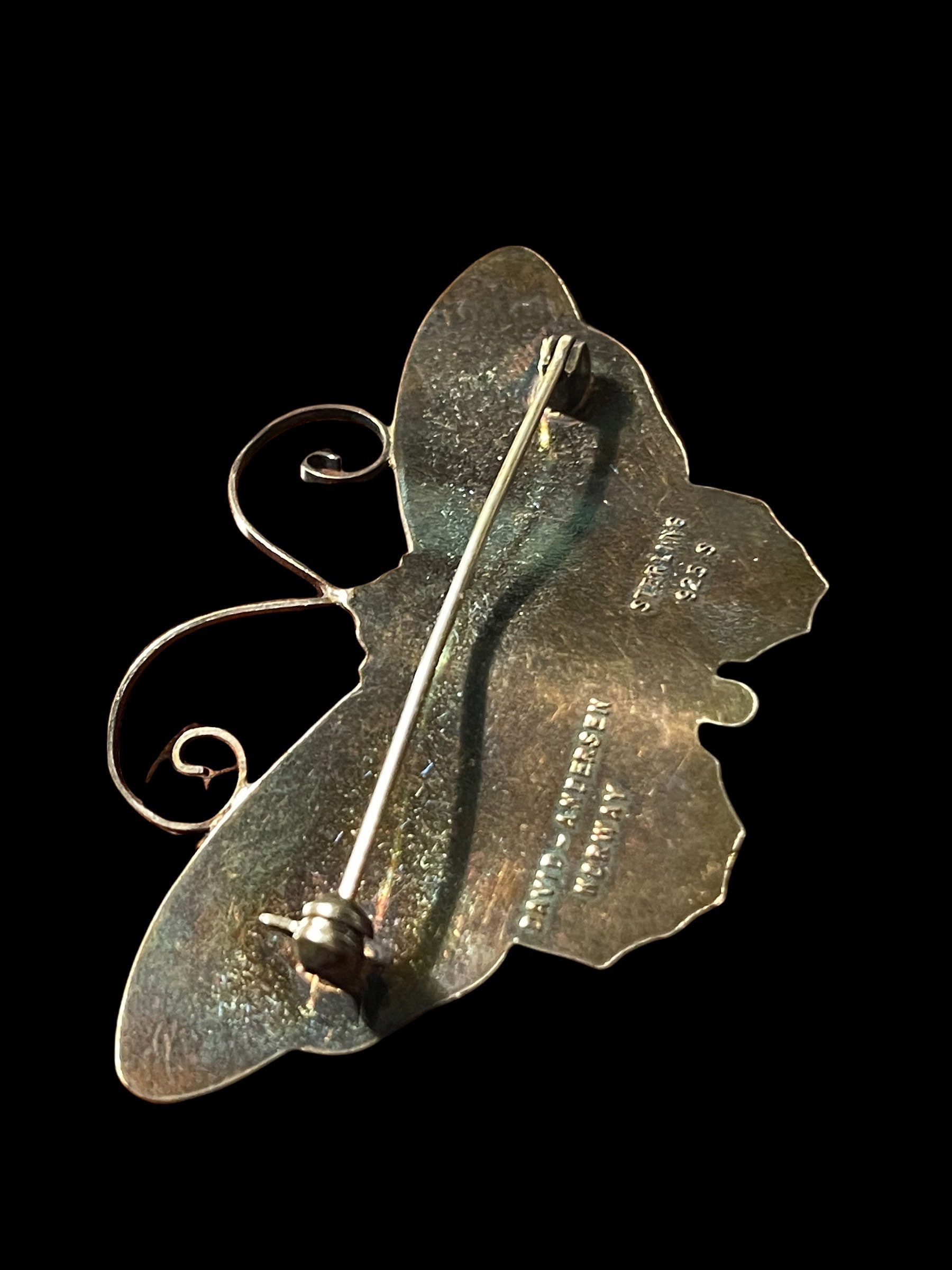 David Andersen Sterling Silver Enamel Butterfly Brooch Norway - Etsy