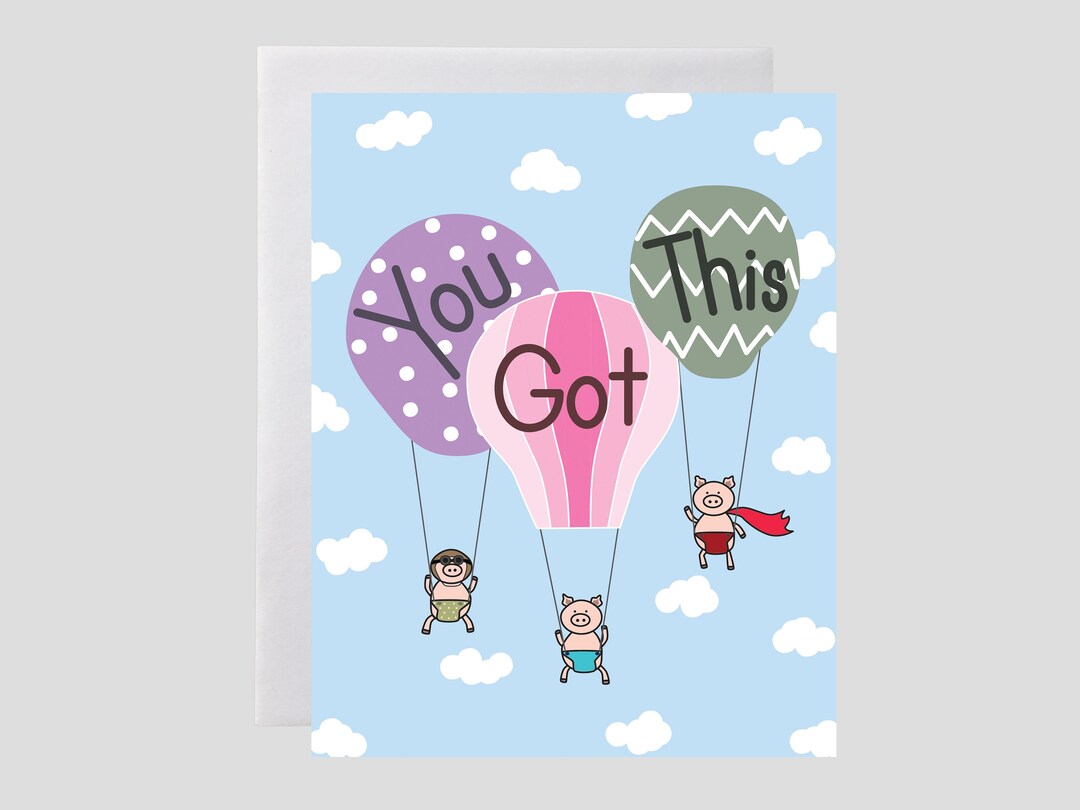 Flying Pig Encouragement Card You Got This Card, Encouragement Card ...