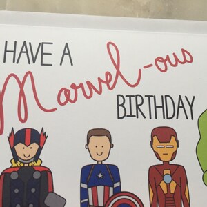 Avengers Birthday Card, Marvel Birthday Card, Superhero Birthday Card ...