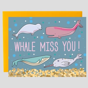 Funny Whale Goodbye Card - We'll Miss You Card, We Will Miss You Card ...
