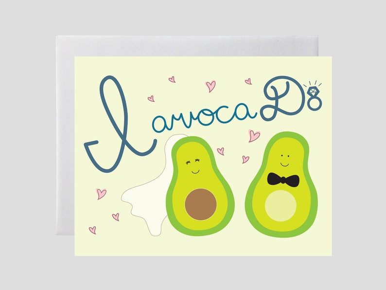 Avocado Wedding Card - Avocado Card, I Avocado, Wedding Card, Love Card ...