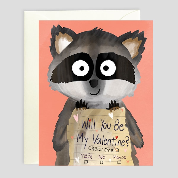 Raccoon Card - Etsy