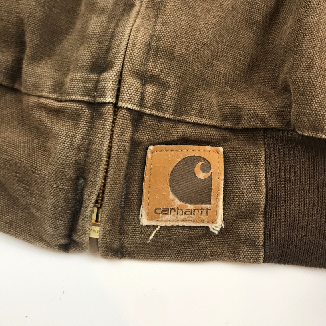 Vintage Carhartt Patch Logo Faded Brown Bomber Jacket | Etsy