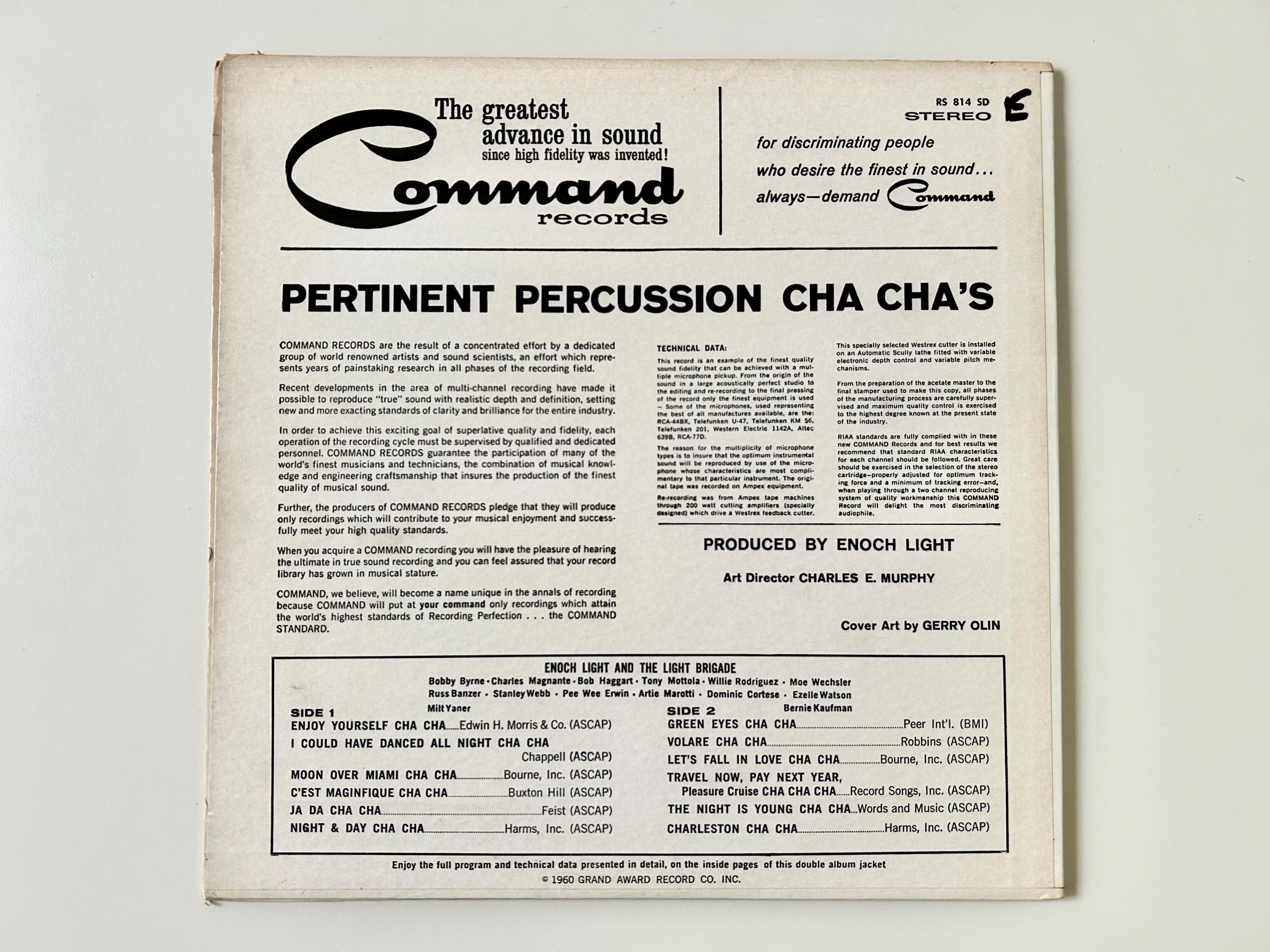 Vintage Enoch Light “cha Cha’s” Vinyl Record: Command Records - Etsy