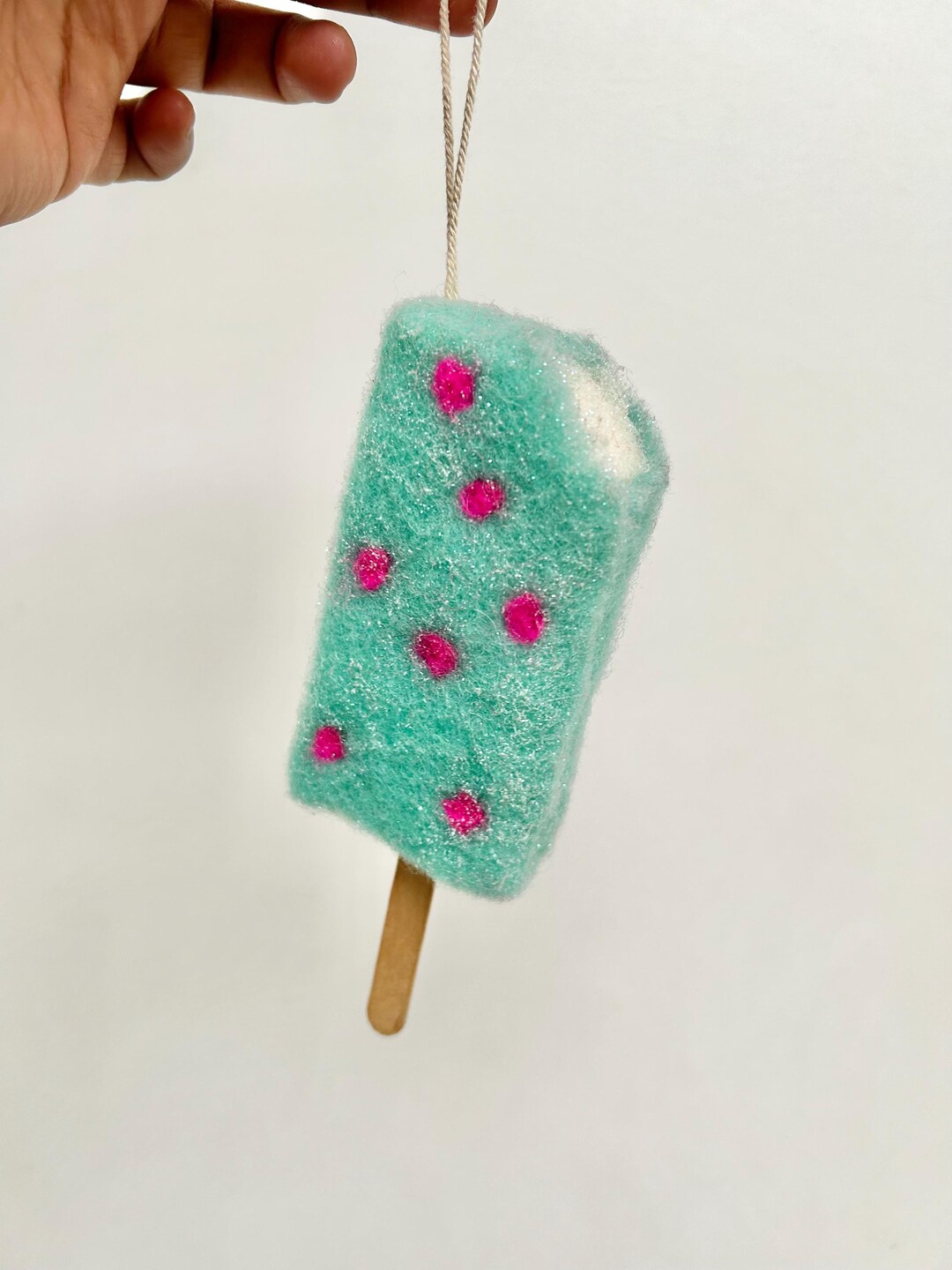 Modern Fuzzy Glitter Popsicle Ornament - Etsy