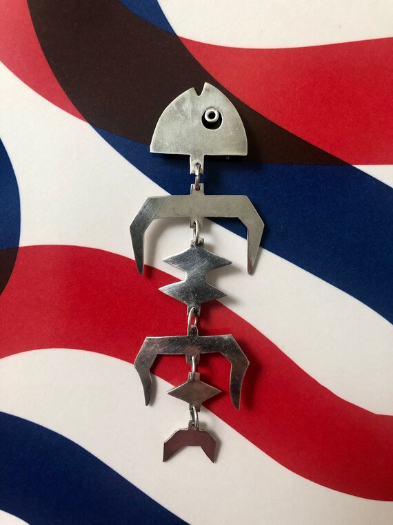 vintage modernist silver fish - Gem