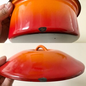 Vintage Orange / Red Enamel Pot & Metal Warmer Fondue Set W/ Forks - Etsy