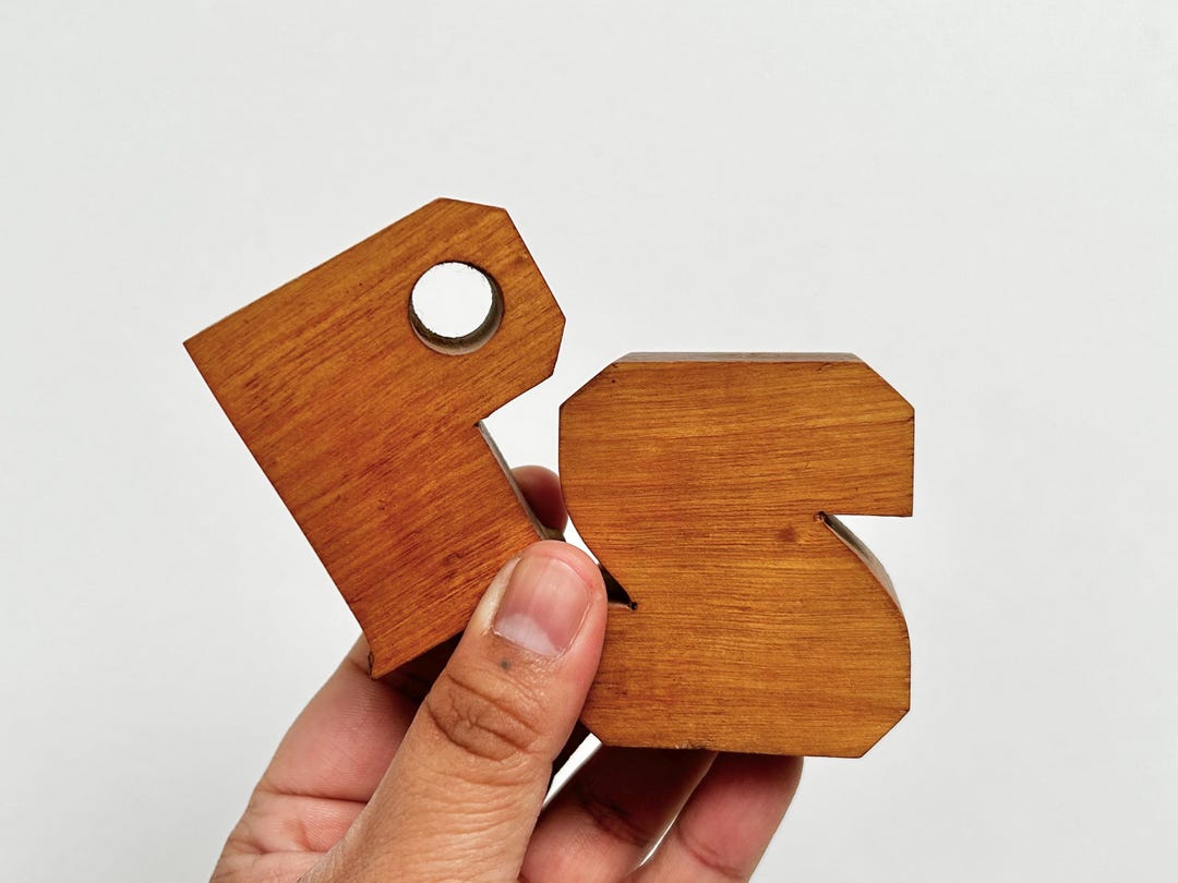 Vintage Wooden 'letter' Salt & Pepper Shakers - Etsy