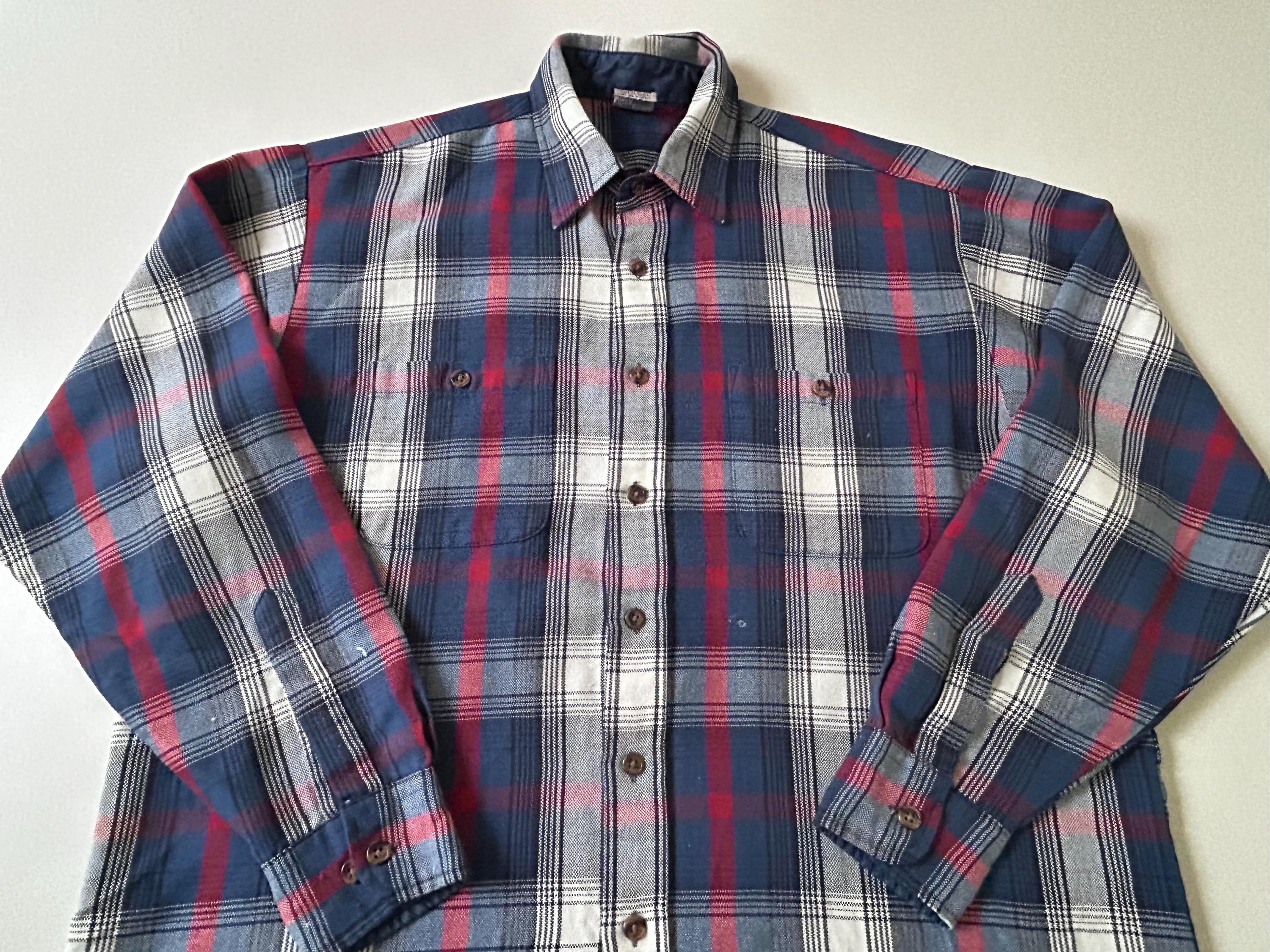 Vintage Windridge Blue Plaid Long Sleeve Flannel Shirt (men's Large) - Etsy