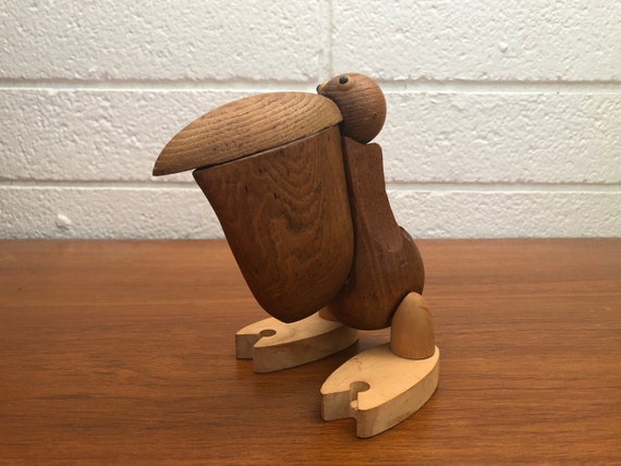 Vintage Zoo-line Teak Pelican Desk Organizer - Etsy