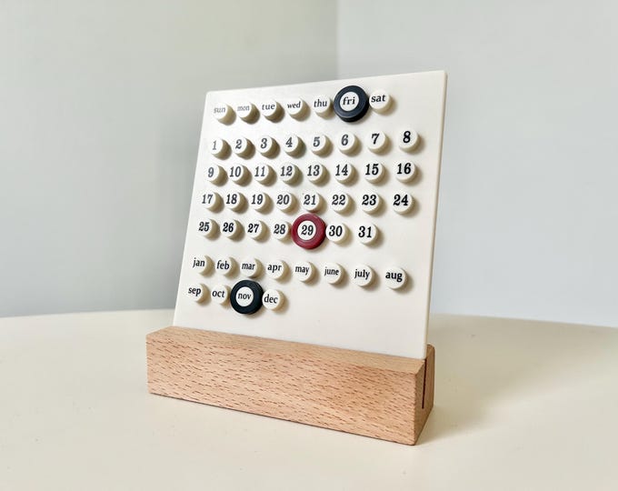 Modern Ring-a-date Style Perpetual Calendar - Etsy
