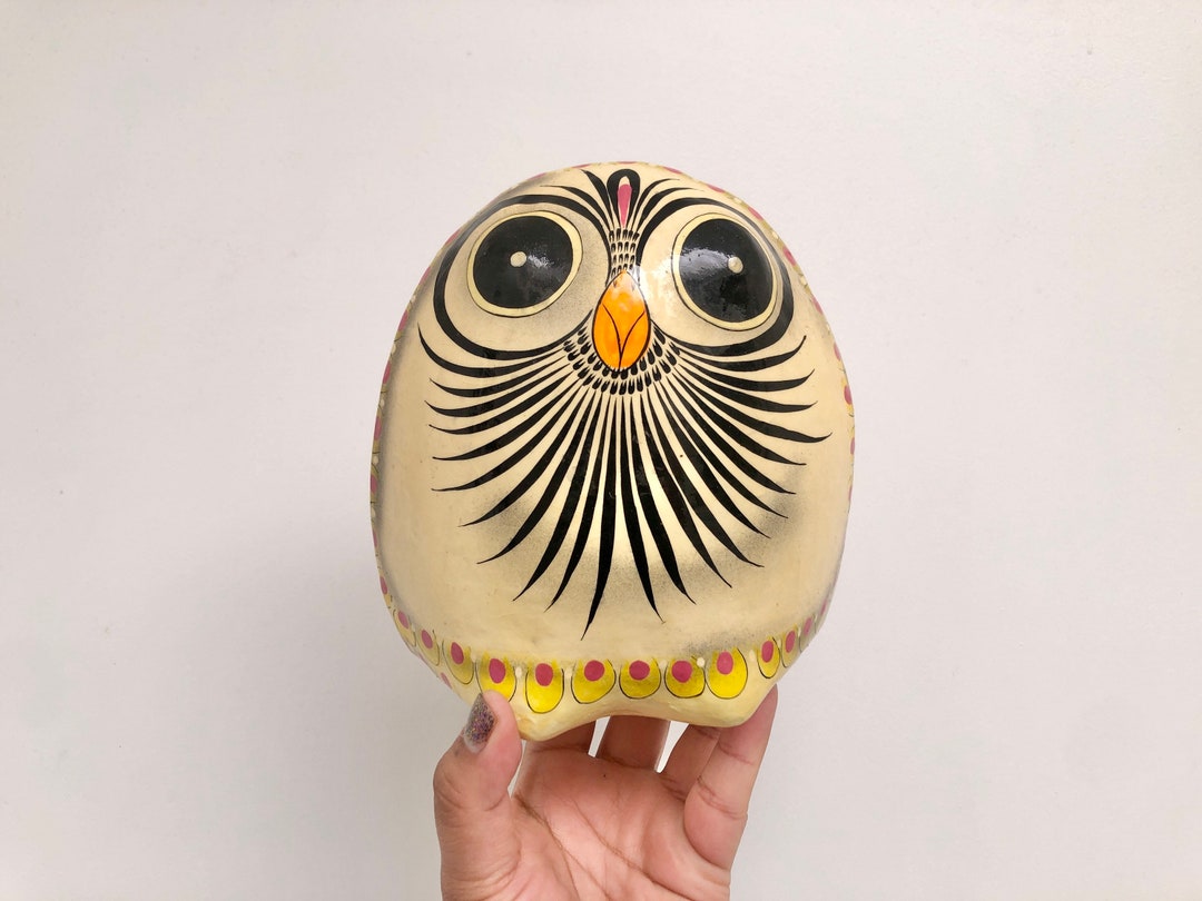 Vintage Paper Mache Owl (mexico) - Etsy