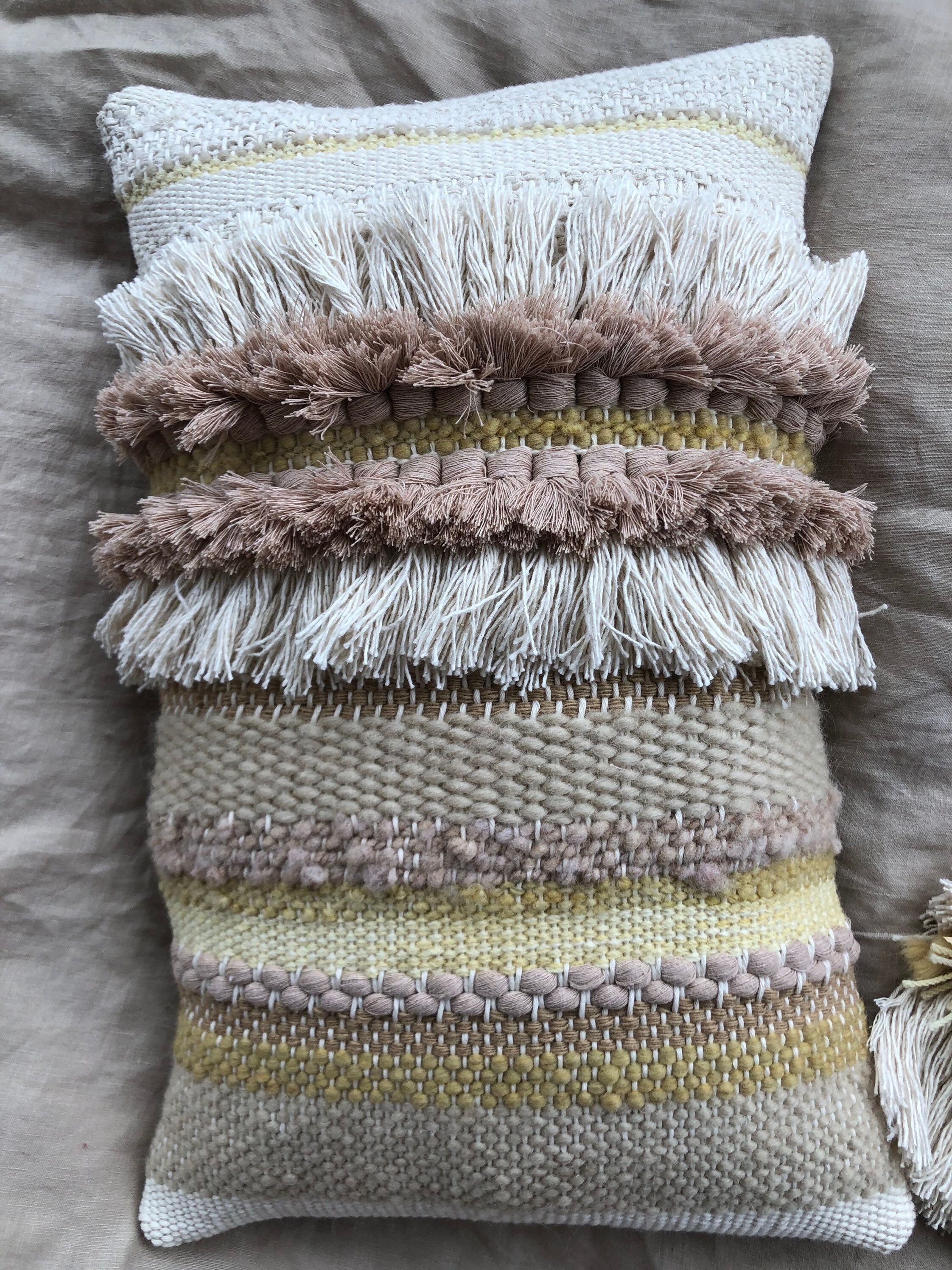 2 Piece Set.. Handmade Woven Cushion With Matching Wall - Etsy